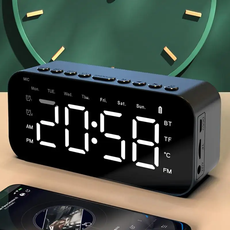 Reloj de despertador con efecto espejo y luz LED con pantalla de 3 ...