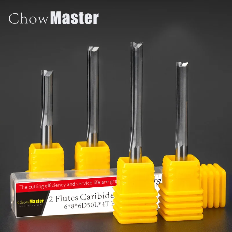 Straight Milling Cutter 3.175/4/6/8/10mm Shank 2 Flute Milling Bit Ticn ...