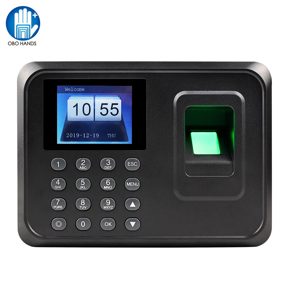 2.4inch Usb Biometric Rfid Fingerprint Attendance Time Clock Recorder Employee Electronic Card ...
