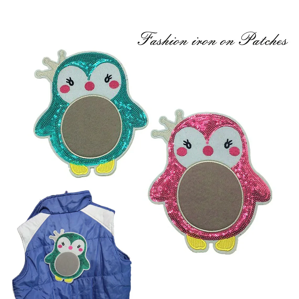 1pc-cartoon-pinguin-pailletten-stickerei-Patches-f-r-kleidung-DIY-n-hen ...