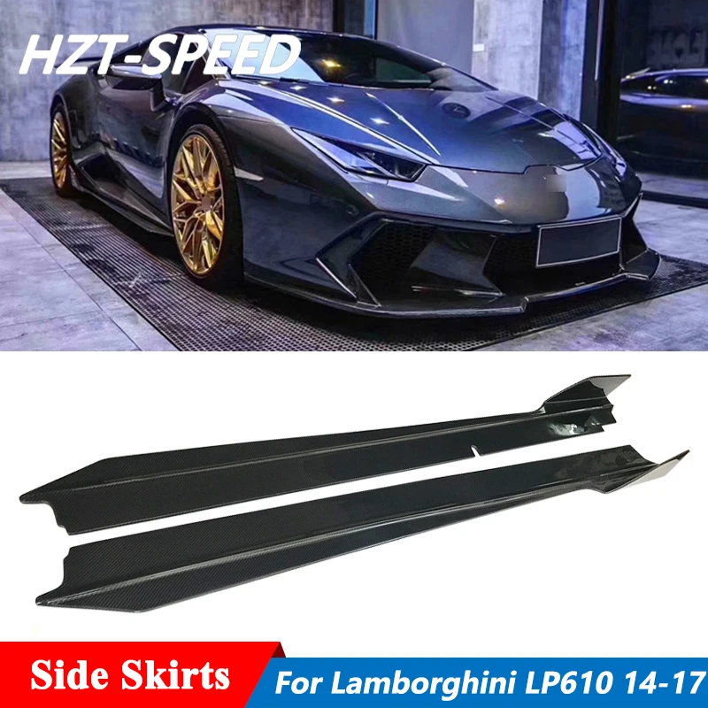 V-Style-Carbon-Fiber-Material-Trim-Side-Skirts-Extensions-Lip-For ...