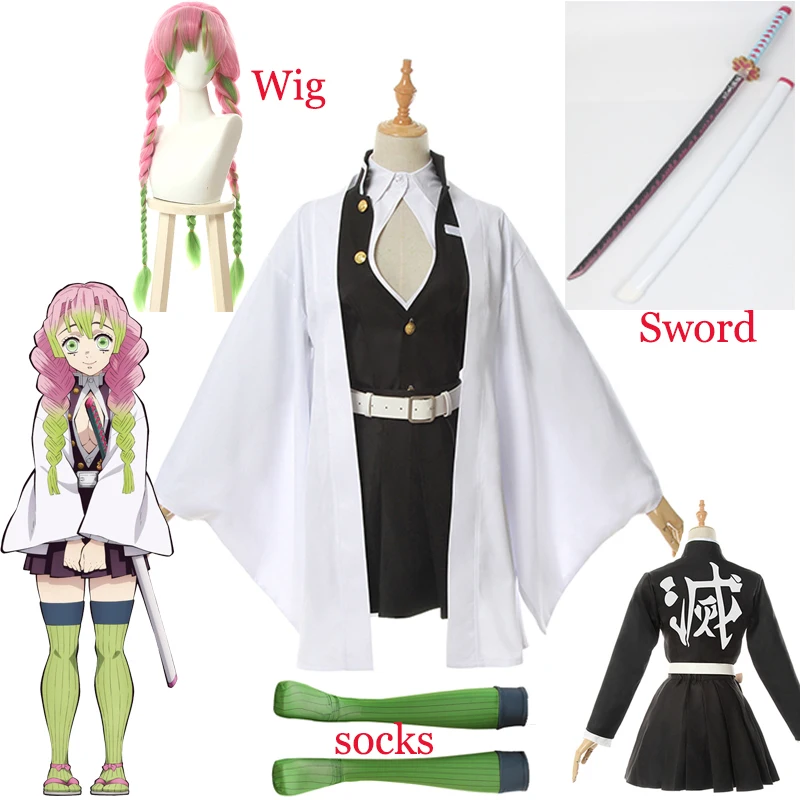 Disfraz de Demon Slayer para mujer, disfraz de Kimetsu No Yaiba, peluca ...