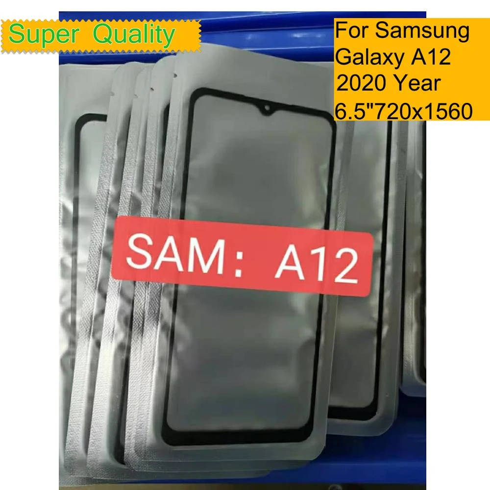 10pcs/lot For Samsung Galaxy A12 Touch Screen Front Glass Panel Lcd Outer Display Lens A12 With ...