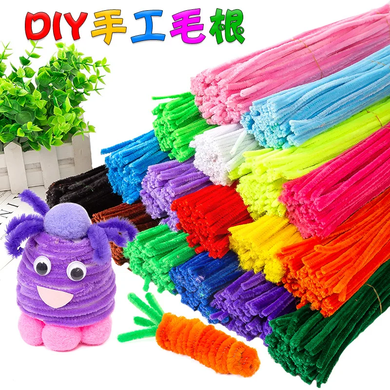 100pcs-30cm-Chenille-Stems-Pipe-Cleaners-Kids-Plush-Educational-Toy ...