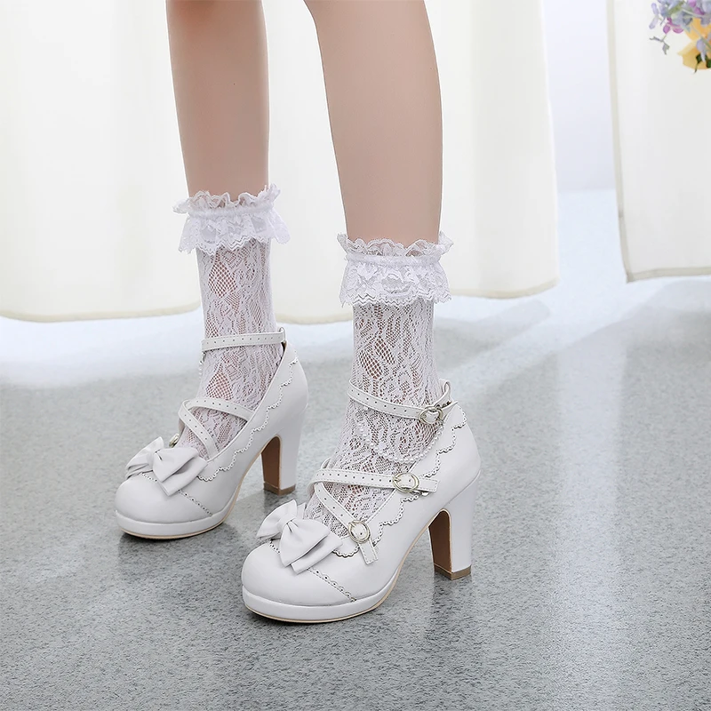Lolita shoes sweet princess daily japanese high heel vintage lace ...