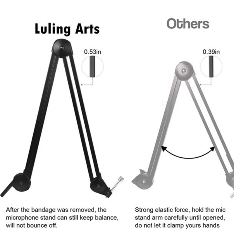 APEX Heavy Duty Mic Arm Microphone Stand Suspension Scissor Boom Stands ...