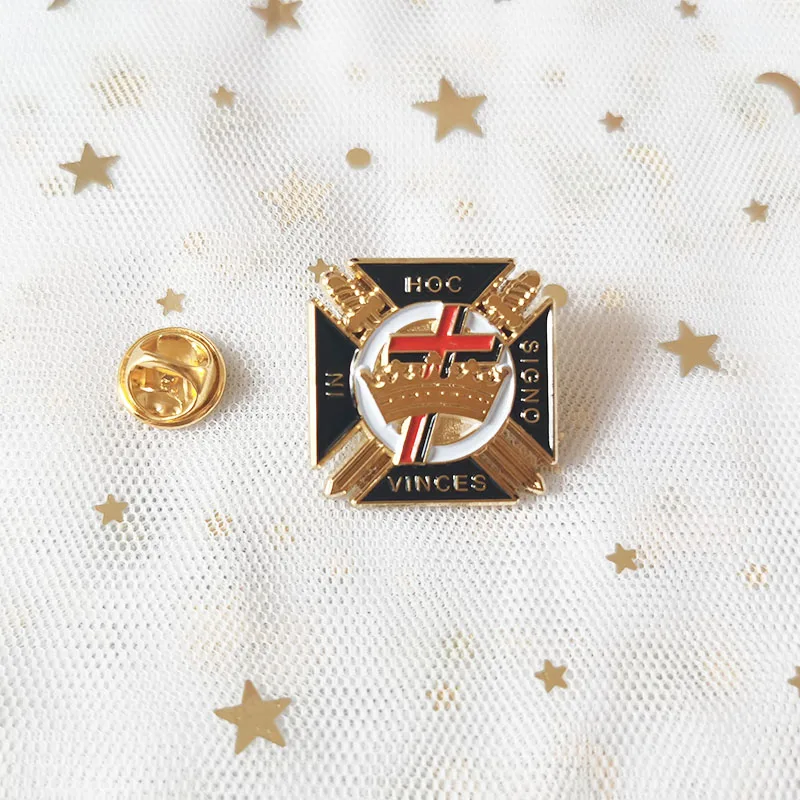 20pcs Freemason Hoc Signo Vinces Pins Badge Malta Cross Knights Templar ...