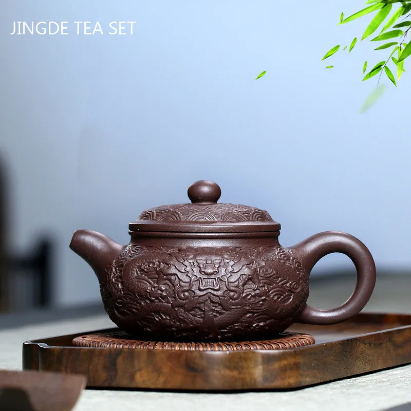 Tetera China Yixing de barro púrpura para el hogar, tetera con patrón ...