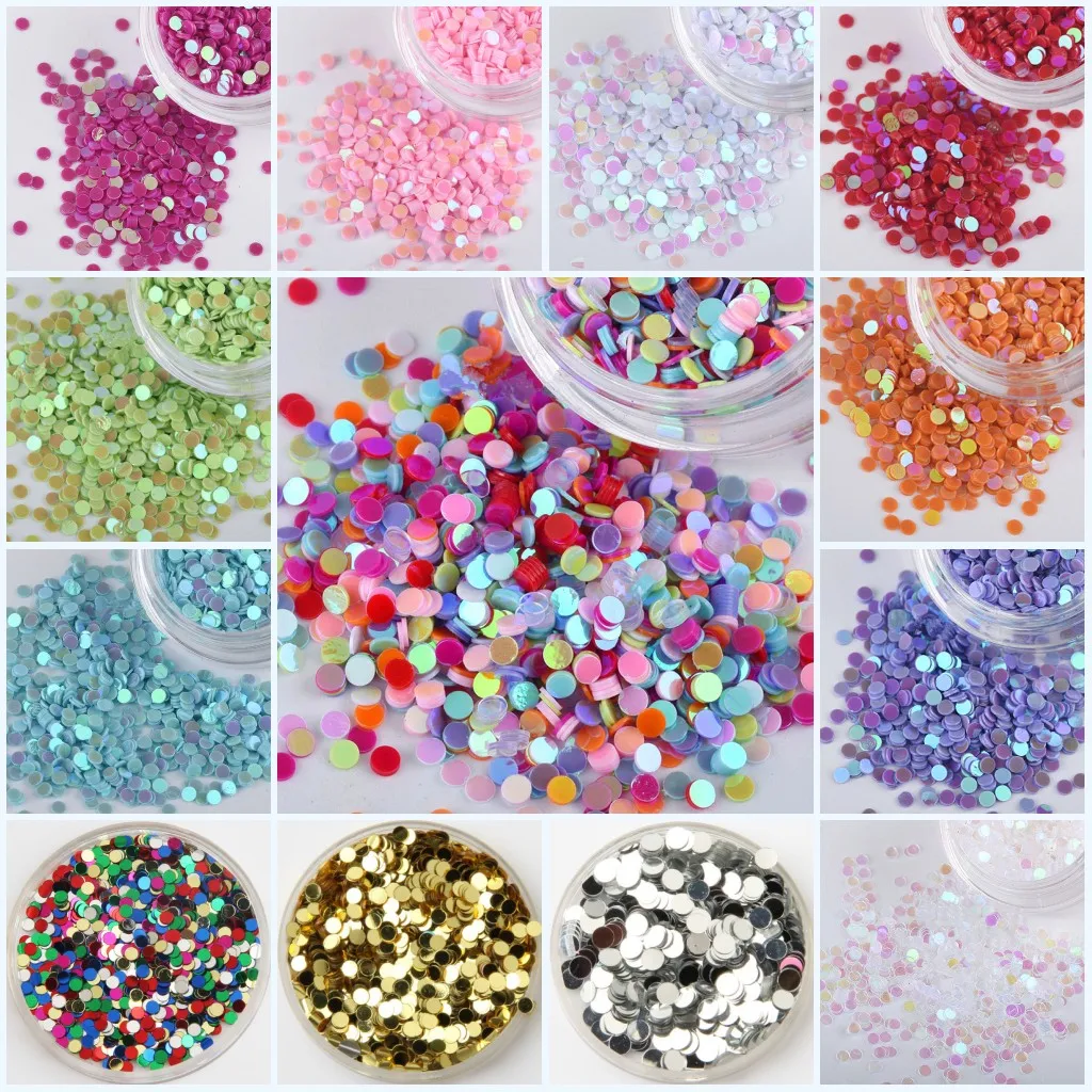 Sequin 1mm 2mm 3mm Circle Dot Shape Pvc Flat Loose Sequins Paillettes ...