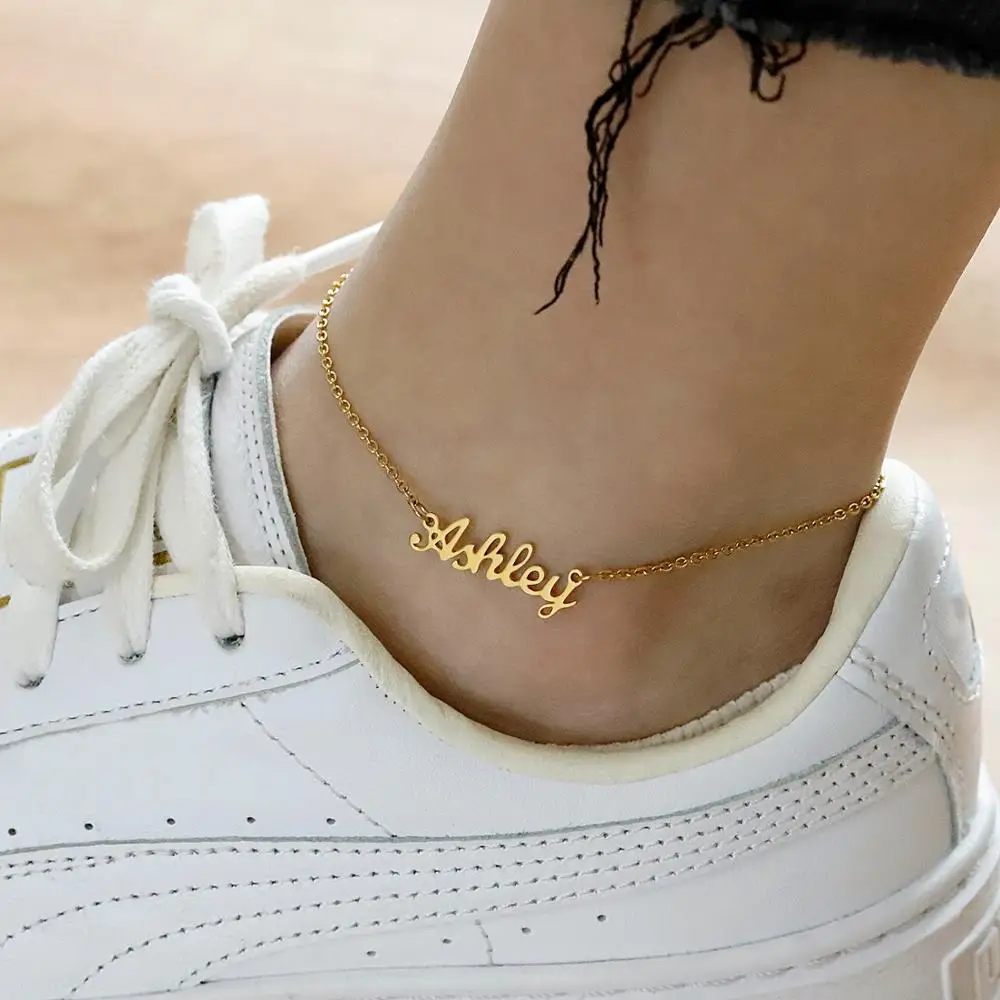Personalized-Name-Anklet-and-Year-Anklets-Gold-Color-Customized ...