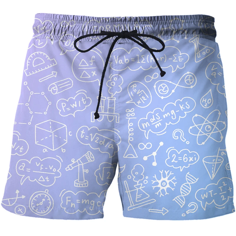2021-New-mathematical-formula-3D-Printed-Board-Shorts-Men-s-Summer ...