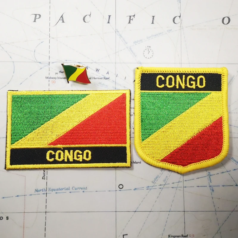 CONGO-National-Flag-Embroidery-Patches-Badge-Shield-And-Square-Shape ...