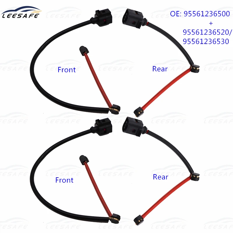 2 Pairs Front + Rear Brake Pad Wear Sensor 95561236500 95561236520 ...