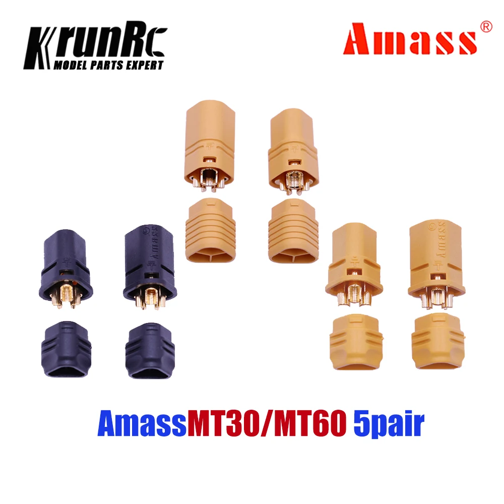 Original Amass 5 Pairs 10pcs MT30/MT60 Connector Plug Male Female For RC FPV Lipo Battery RC ...