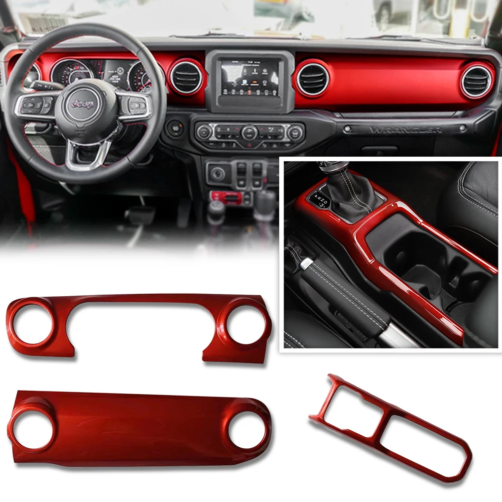 for-Jeep-Wrangler-JL-2018-2019-Red-Center-Console-Dashboard-Cover-Trim ...