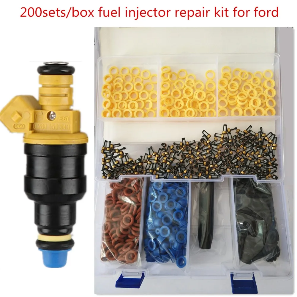 200sets /box Fuel Injector Repair Kit ORings Filters Caps for Ford 4.6 ...