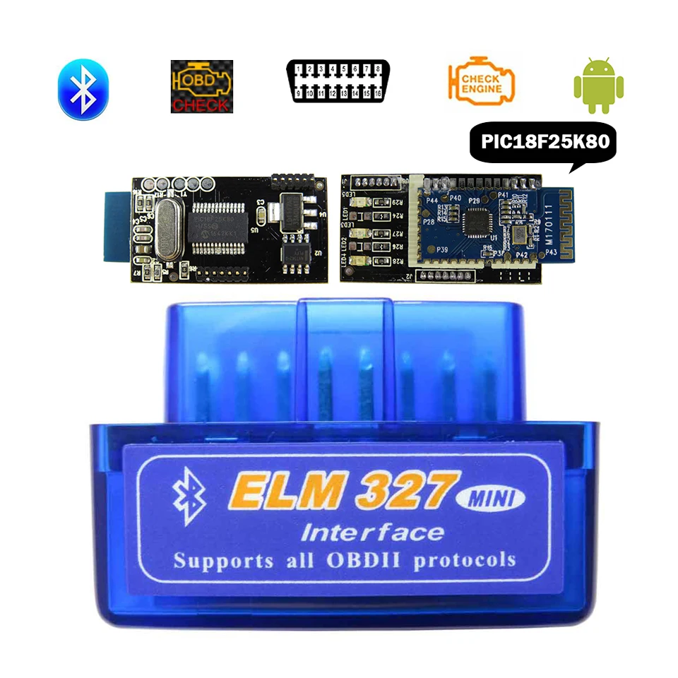 Escáner Elm-327 OBD2 para coche, Mini ELM327, Bluetooth V1.5 OBD 2, herramientas de diagnóstico ...