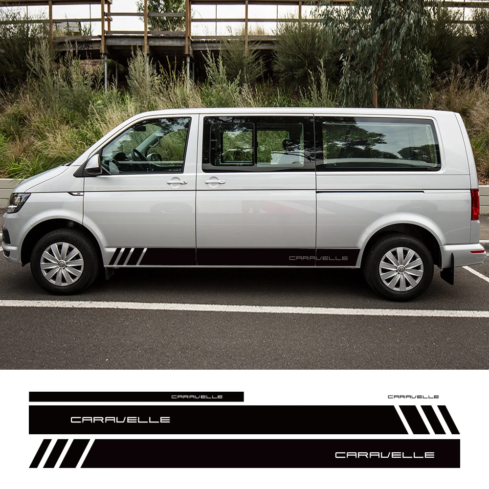 4PCS-Car-Door-Side-Decals-Skirt-Stripes-Stickers-For-Volkswagen-VW ...