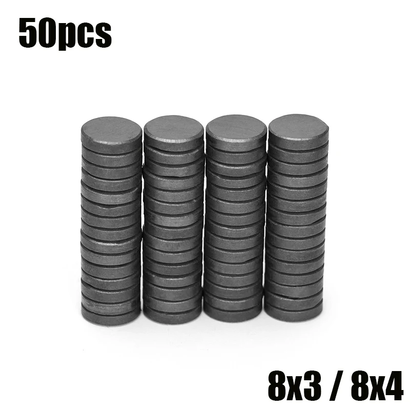 10-20-50pcs-Lot-8x4mm-8x3mm-Black-Small-Round-Magnet-Fridge-Ferrite ...