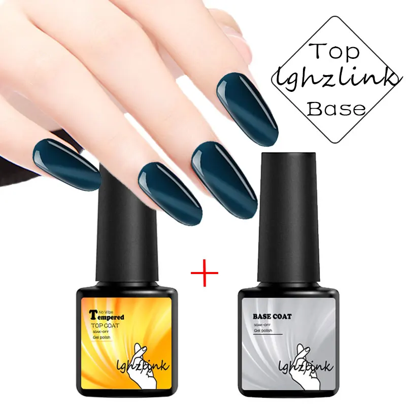 Base And Tempered Top Coat Transparent Uv Gel Polish 8ml Soak Off ...
