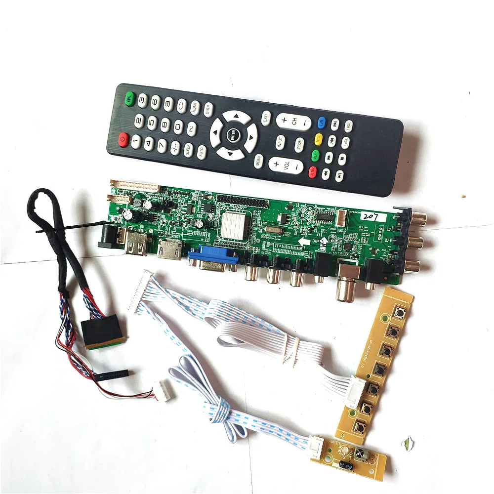 Placa de controlador lcd compatível com vga, usb, av, tv 1366, dvb, 40 pinos, para dirigir, l01 ...