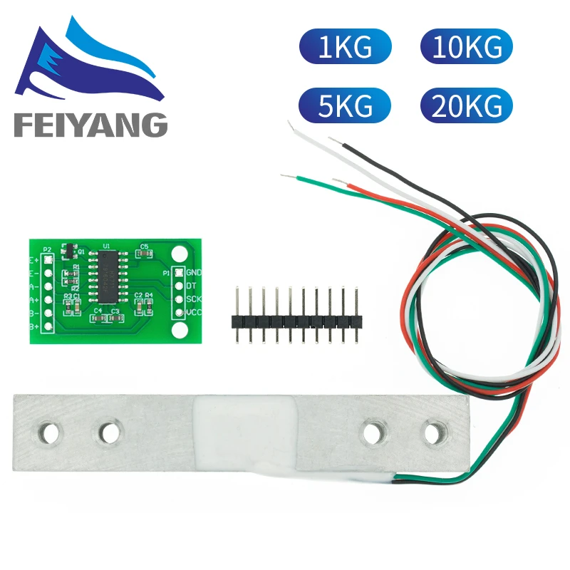 Load Cell 1kg 5kg 10kg 20kg Hx711 Ad Module Weight Sensor Electronic ...