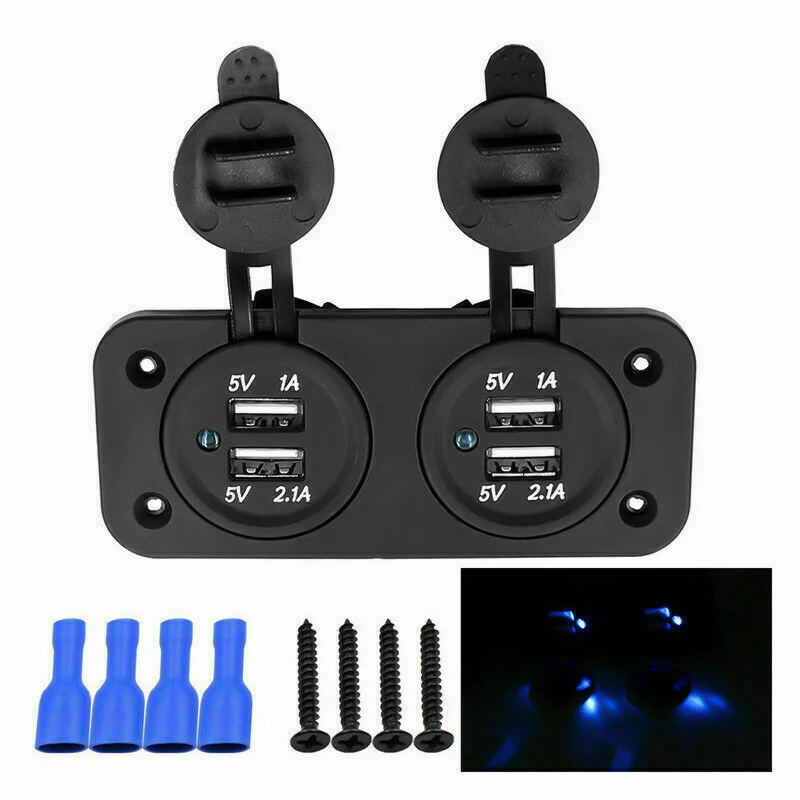 Car-4-USB-Charger-Port-Panel-Universal-12V-Car-Camper-Van-Motorhome ...