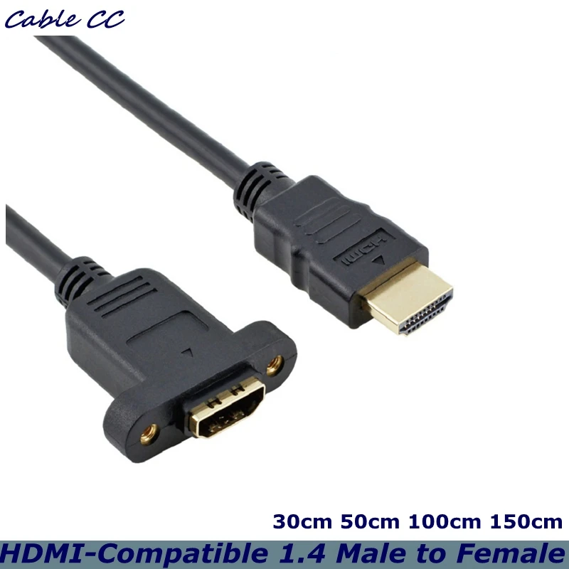 HD-Copper-Core-HDMI-Compatible-1-4-Male-to-Female-Screw-Panel-Mounting ...