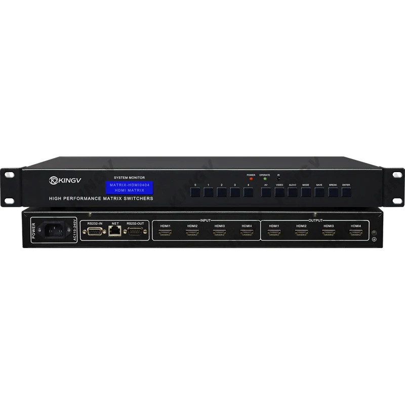 4x4 HDMI Matrix Switch Switcher 4K 1080P, Ethernet APP Optional, Video ...