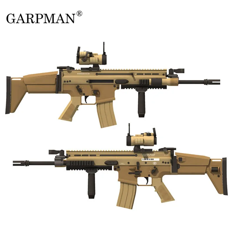 1:1 Classic SCAR Assault Gun 3D Paper Model Cosplay Kits Kid Adult Gun ...