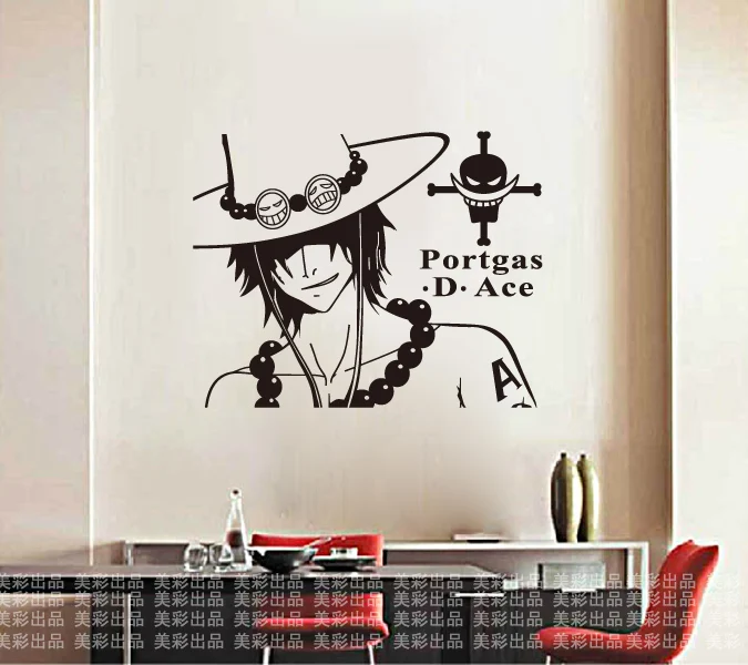 ACE ONE PIECE pared calcomanía vinilo pared calcomanía decoración para ...