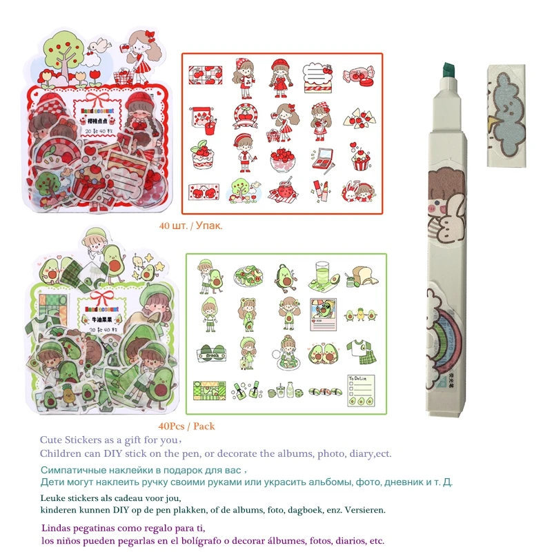 Morandi stylo marqueur Fluorescent Super doux, couleurs Pastel ...