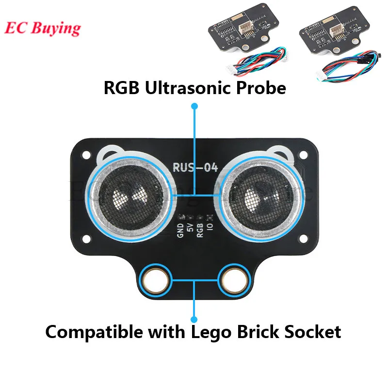Rus-04 Ultrasonic Module Sensor With Rgb Colorful Lights Distance Hc ...