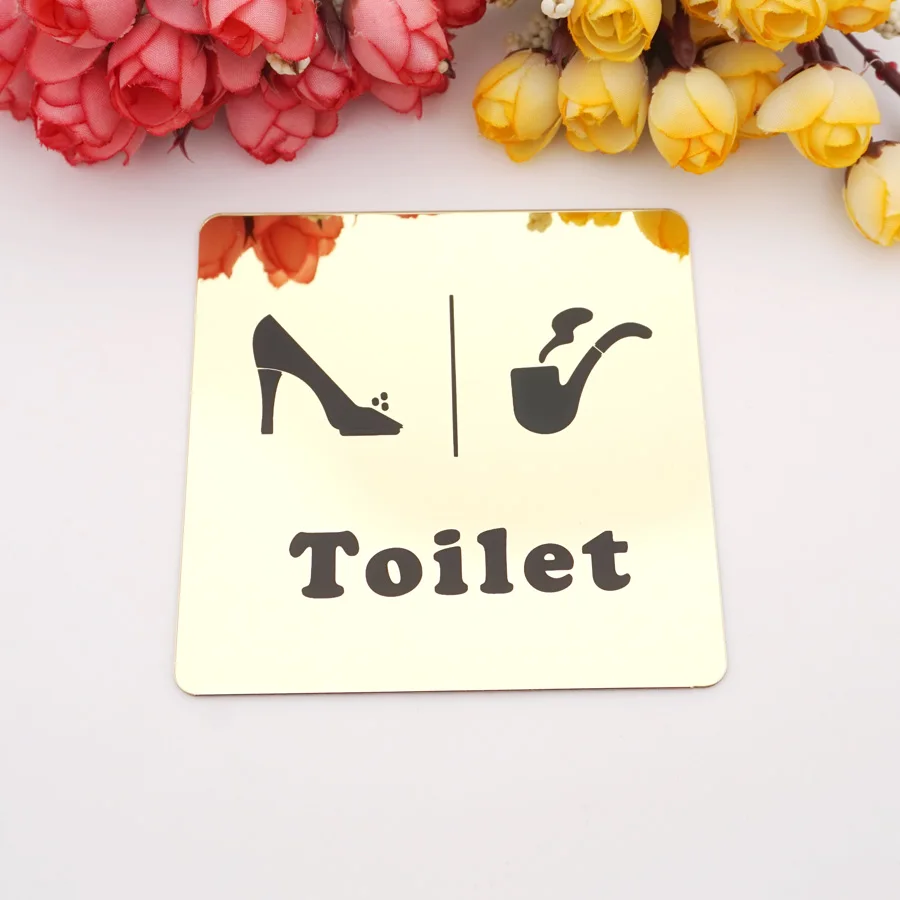 Toilet-Sign-Mirrored-WC-Indication-Sign-For-Men-Women-Shape-of-High ...
