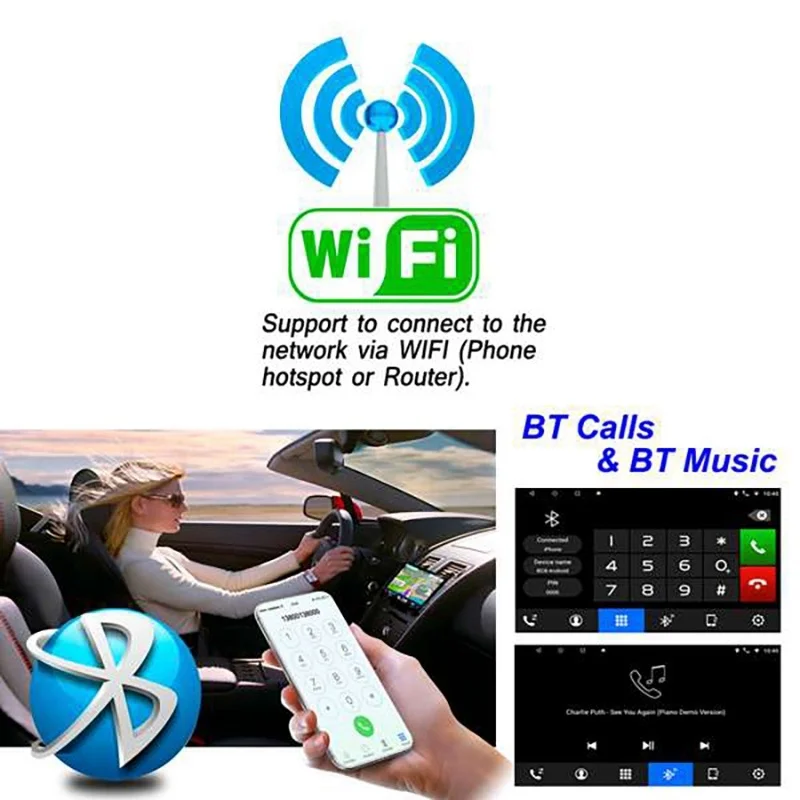 1 DIN Android 9.1 Car Multimedia Player Adjustable Car Stereo Radio 7 ...