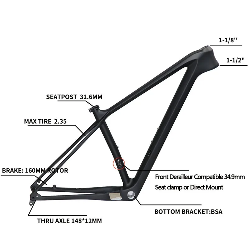 Lexon Carbon Mountain Bike Frame - Mountainotes LCC Outdoors and Fitness