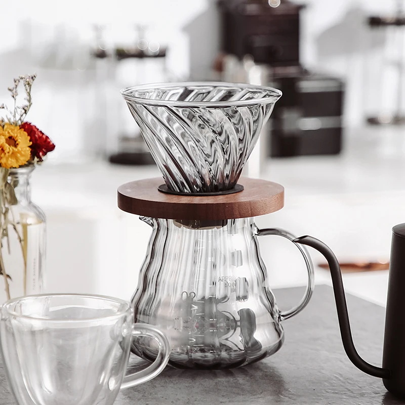 BFE High Borosilicate Glass Hand Made Coffee Maker Pot Black walnut ...