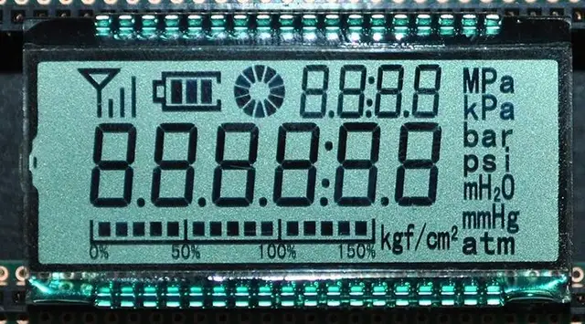 36PIN HTN Positive 6-Digits Segment LCD Panel White/Yellow Green/Blue ...