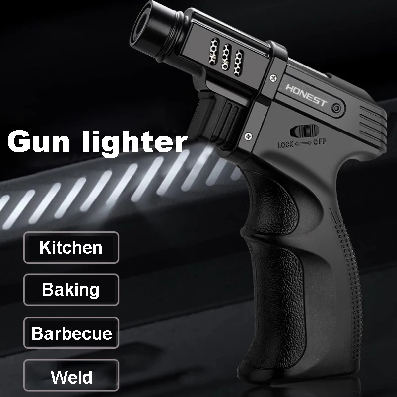 Metal-Refillable-Gun-Lighter-Creative-Gas-Turbo-Torch-New-Spray-Jet ...