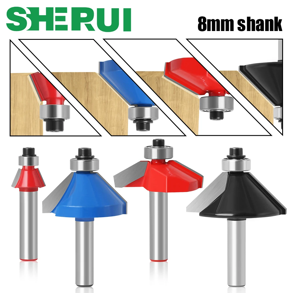 45 Degrees Router Bits Woodworking | Chamfer Milling Cutter 8mm - 8mm ...