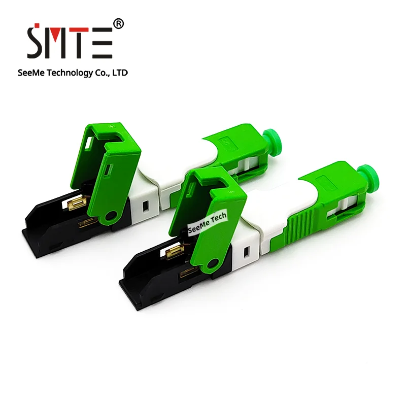 100pcs/lot FTTH embedded SC APC UPC optical fiber cold connector ...