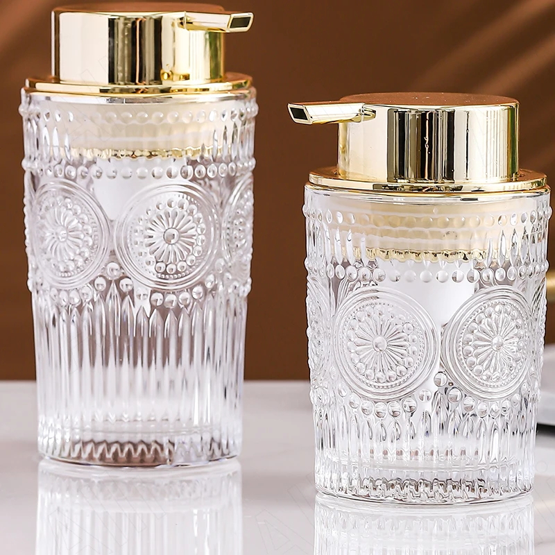 European Glass Lotion Bottle Restroom Cabinet Palace Relief Shower Gel ...