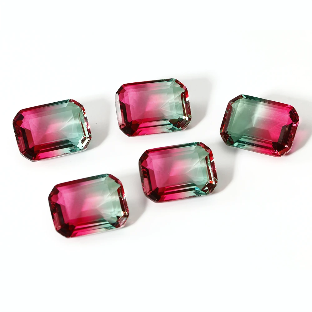 8-8.5ct Loose Gemstones Fashion Big Size Rectangle Oval Cut Tourmaline ...