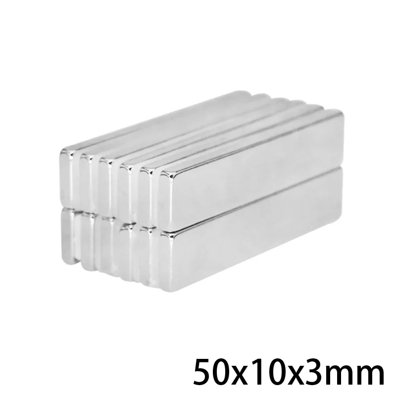 5~50PCS 50x10x3 mm Powerful N35 Magnets 50mmX10mm Long Sheet Permanent ...