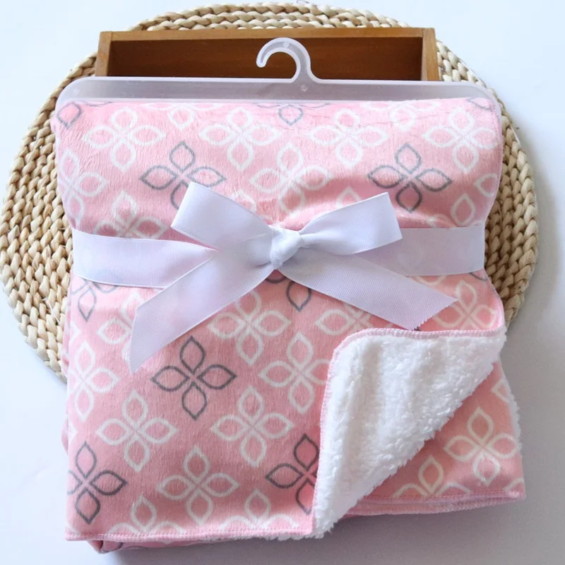 Baby Blankets New Born Thicken Double Layer Fleece Infant Swaddle Bebe ...