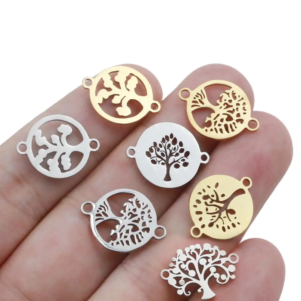 10pcs-lot-15mm-Stainless-Steel-Life-Tree-Charms-Fit-Bracelet-Connector ...