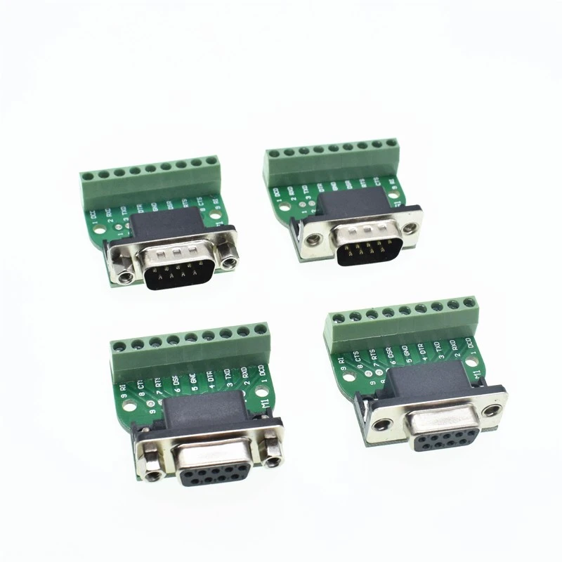 D-sub 9pin Solderless Connectors Db9 Rs232 Serial To Terminal Female ...