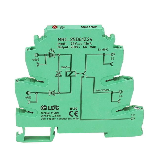 MRC-25D61Z24 Coil 24VDC Electromagnetic Relay Board 6A 250VAC/DC Load ...