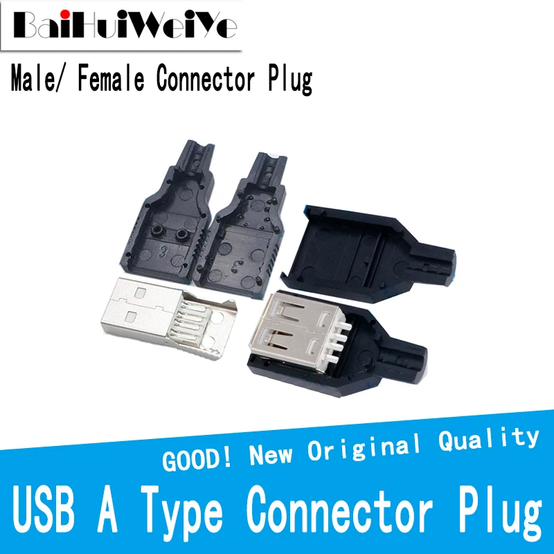10Pcs-LOT-USB-DIY-USB-2-0-Connector-Plug-A-Type-Male-4-Pin-Assembly ...