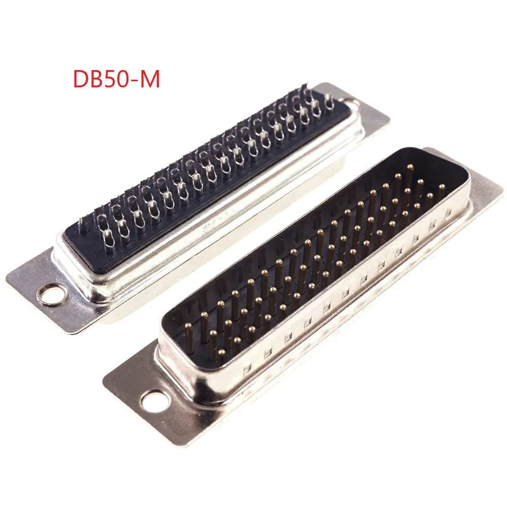 2Pcs D Sub 커넥터 50 위치 3 열 플러그 수 와이어 솔더 유형 50 핀 산업 수준 RoHS|solder wire ...